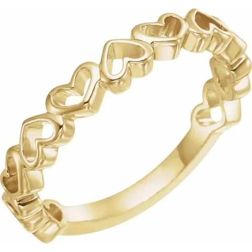 Gold Heart Stackable Ring - Sapphires Jewellers