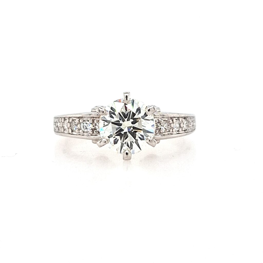 ESTATE Scroll Diamond Engagement Ring - Sapphires Jewellers